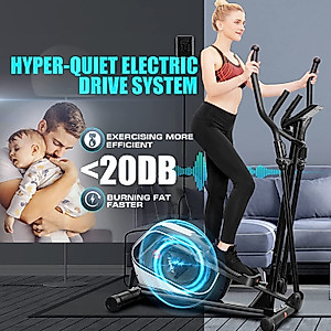 ANCHEER Elliptical Machine,Pre-Programmed Elliptical Machine with 16 Levels of Magnetic Resistence