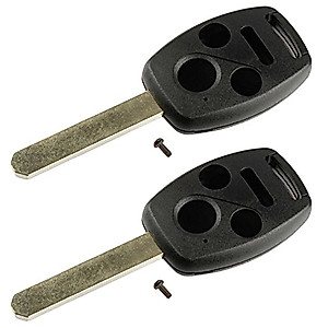 Key Fob Keyless Entry Remote Shell Case & Pad fits Honda 2008-2012 Accord / 2006-2013 Civic EX / 2009-2015 Pilot, Set of 2