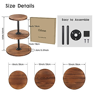 Cupcake Stand, Othran 3 Tier Wood Cake Stand Cupcake Tower Wooden Cupcake Stand 3 Tier Serving Tray for Farmhouse Wedding, Birthday, Tea Parties, Baby Showers, Kitchen Decor