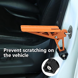 COWVIE Foldable Car Door Step Stand Pedal - Access to Vehicle's Top Roof Both Feet Stand Pedal Ladder for Most SUV Truck Jeep Orange