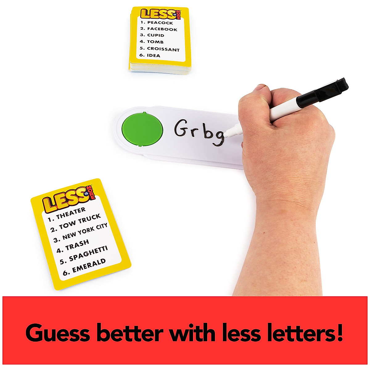 Less is More, Party Board Game Fun Word Letter Card Game Funny Gift Toy Living Room Family Game Night, for Adults, Teens, and Kids Ages 8 and up