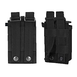 Molle Radio Pouch Tactical Radio Holder Case Radio Holster Bag Military Heavy Duty for Two Way Walkie Talkies Outdoor Sports Adjustable Storage with 1 Pack Patch