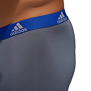 adidas Men's Microfiber Boxer Brief Underwear, Athletic fit (3-Pack), Onix Grey/Black/Collegiate Royal Blue/Performance, Large