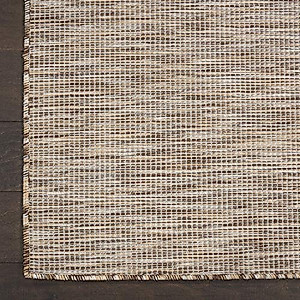 Nourison Positano Indoor-Outdoor Beige 6' x 9' Area Rug, Easy Cleaning, Non Shedding, Bed Room, Living Room, Dining Room, Backyard, Deck, Patio (6x9)