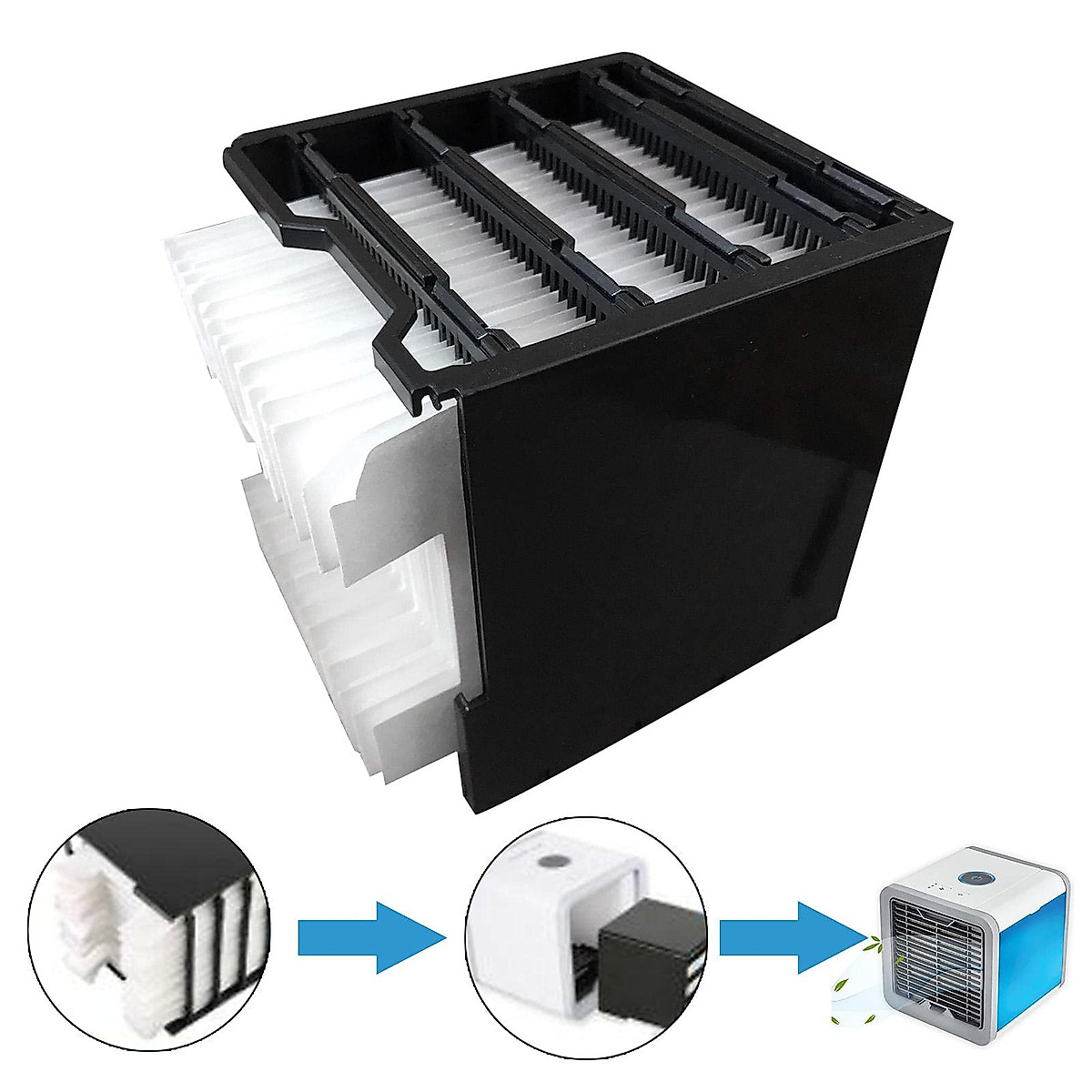 Air Cooler Filters, Mini Air Cooler Filter Replacement, Removable Filter for Air Personal Space Cooler, Portable Arctic Humidifier Filter Paper Air Conditioner Fan Filter