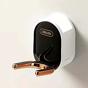 2022 Wall Mount Hair Dryer Holder for Dyson Supersonic Hair Dryer, Self Adhesive Bathroom Hair Dryer Holder Wall Mounted with Storage Box, Hole-Free Installation Method (Black)