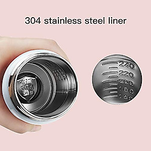 POTATO Baby Thermos Cup Water Bottle for Kids Stainless Steel Sippy Cup with 3 Kinds of Lids,Keeps Cold for 8 Hours 8 oz, Pink