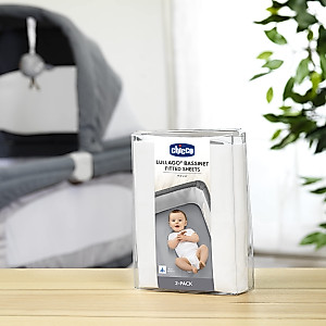 Chicco LullaGo Bassinet Sheets - White 2-Pack | White