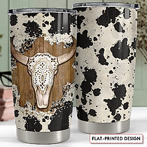 SANDJEST Cow Tumbler Cowgirl 20oz Tumblers with Lid Gift for Women Girl Daughter Sister Animal Lovers Christmas Birthday