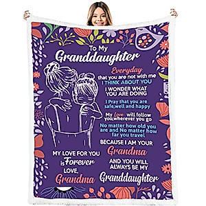 LOVINSUNSHINE Granddaughter Gifts from Grandma,Granddaughter Gifts,Grandaughter Gifts from Grandma,Granddaughter Blanket,Gifts for Granddaughter,Presents for Christmas, Valentine's Day (50x60)