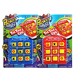 JA-RU Portable Tic Tac Toe (1 Pack) Classic Mini Board Games for Kids. Small Size Travel Games.Bulk Birthday Party Favor Stocking Stuffer. 3256-1A