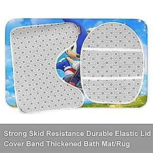 BOABIXA Son.ic The Hedge.hog 4 Piece Shower Curtain Sets, with Non-Slip Rugs, Toilet Lid Cover and Bath Mat, Durable and Waterproof, for Bathroom Decor Set, 72'' X 72'' (20220305)