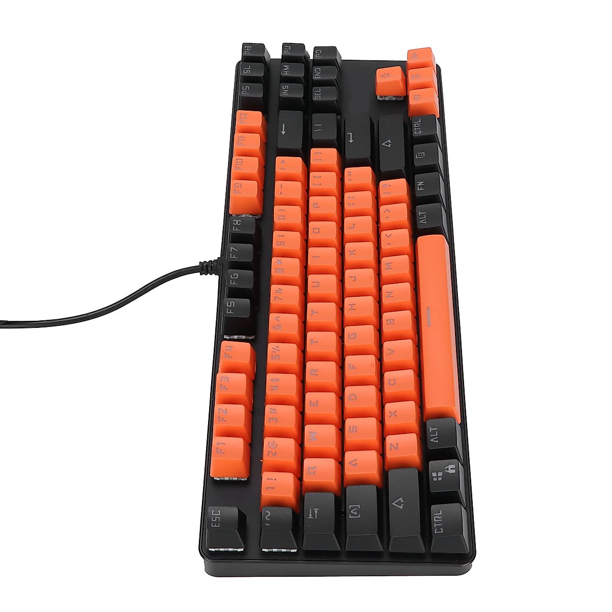 753 Wired Mechanical Keyboard, 87 Keys Blue Switch Two‑Tone Keycap Gaming Keyboard, Black & Orange Gaming Keyboard for PC Gamer Computer(75391b48gnask362)