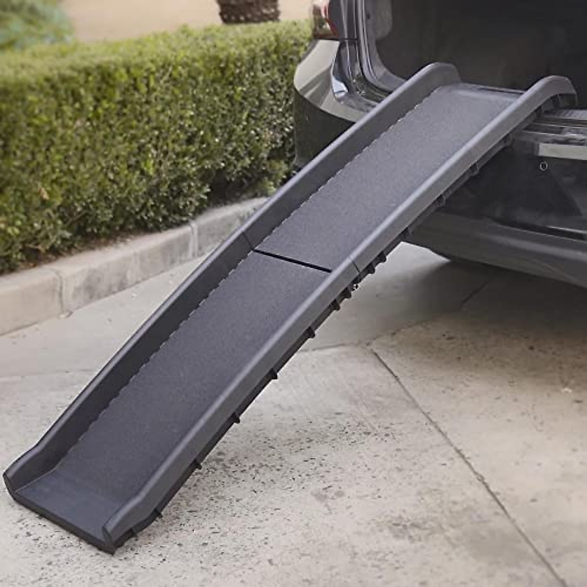 YITAHOME 61in Folding Dog Ramp for Cars, Portable Pet Ramp for Large Dogs, Lightweight Non-Slip Resin Dog Car Ramp with Safe Raised Sides Stairs Step Ladder for SUV Truck, 150lbs Load Capacity