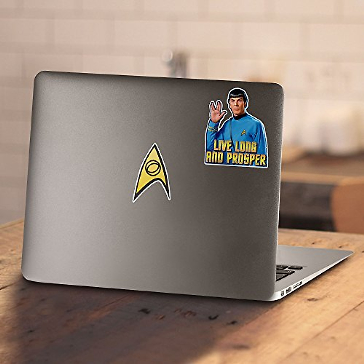 Star Trek Live Long & Prosper T Shirt & Stickers (XXXX-Large) Charcoal