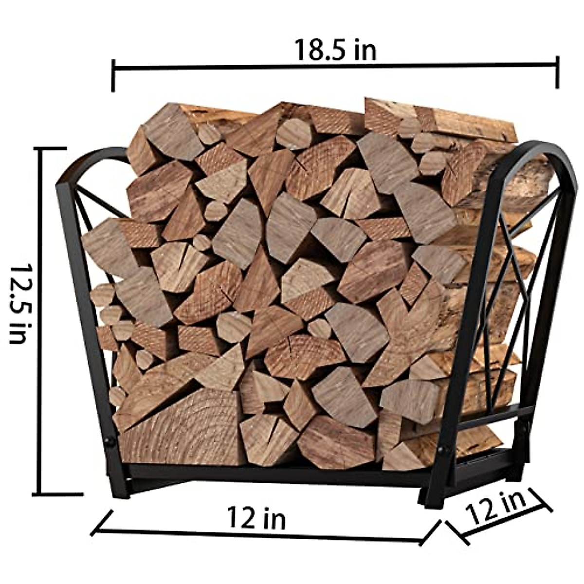 Fire Beauty Firewood Log Rack, Iron Wood Lumber Storage Holder for Fireplace, Heavy Duty Log Storage Bin for Firepit Stove Accessories