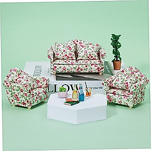 Homoyoyo Mini Sofa Bench Pillow Floral Pillow Daybed Pillows Mini House Furniture Sofa Decoration Mini Sofa Exquisite Mini Sofa Model Wooden Mini House Supply Decorative Mini Sofa Fine Baby