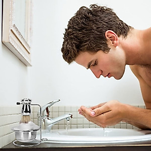 Beavorty 1 Set Beard Brush Holder Shaving Cream Cup Hair Shave Brush Shaving Foam Bowl Shaving Razor Holder Mens Grooming Kit Beard Brush for Men Storage Rack Metal Travel Stainless Steel