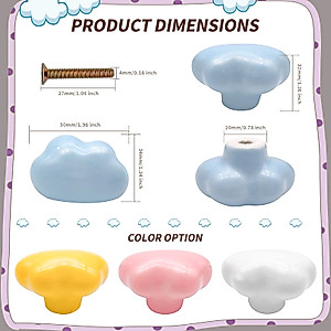 Bmgop 8PCS Ceramic Cabinet Knobs Cloud Shape Drawer Knobs Blue Nursery Dresser Knobs, Cute Drawer Handle Pulls for Closet Cupboard Wardrobe