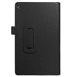 for Amazon Kindle Fire HD8 7th 8th Generation (2017/2018 Release Version) Tablet Cover,Ultra Slim Lightweight Folio Stand Leather Case for Kindle Fire HD 8 7th 8th Gen 8inch (Li-Black)
