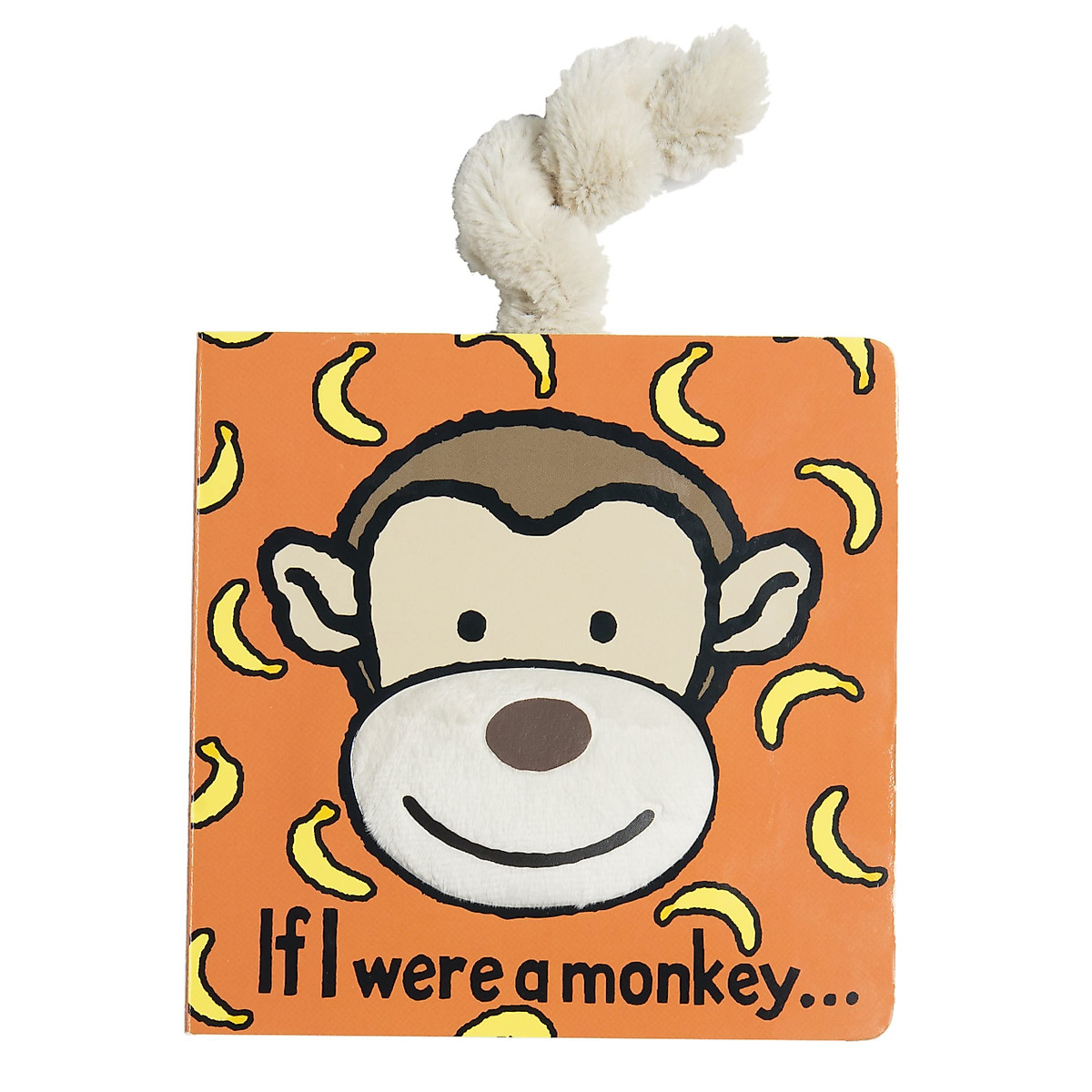 Jellycat If I were a Monkey Board Book and Bashful Monkey Stuffed Animal, Medium 12 inches