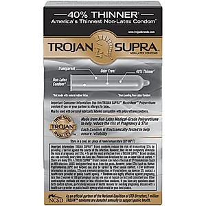 Trojan Supra Non-latex Bareskin Condoms 3 Packs of 6