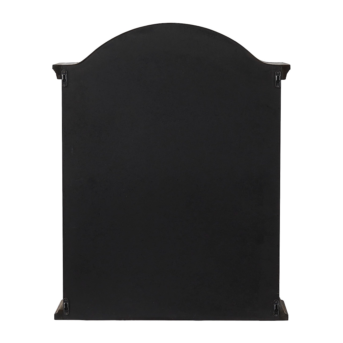 Deco 79 Wood Distressed 1 Shelf and 2 Doors Wall Shelf with Arched Shutter Doors, 22" x 8" x 28", Black