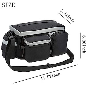 BicycleStore Bike Rear Seat Bag Trunk Bags Bike Panniers Waterproof Cycling Bag Rack 7L Bicycle Accessories Black