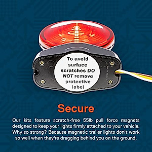 TRUE MODS 20' Magnetic LED Trailer Tail Towing Light Kit [DOT FMVSS-108] [SAE STIP] [IP67 Submersible Waterproof] [55lb Magnet] Turn Brake Parking Lights for Truck RV Boat Car Bike Trailer