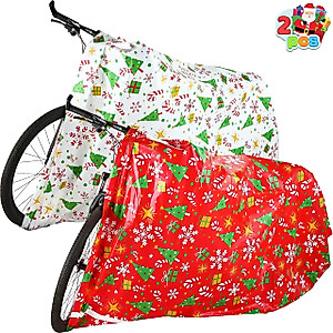 JOYIN 2 PCs Jumbo Christmas Gift Bags 60” x 72” with Gift Tags for Heavy Duty Large Gifts Bags, Holiday Presents Bicycle, Christmas Season Gift Decorations, Holiday Gift Giving.