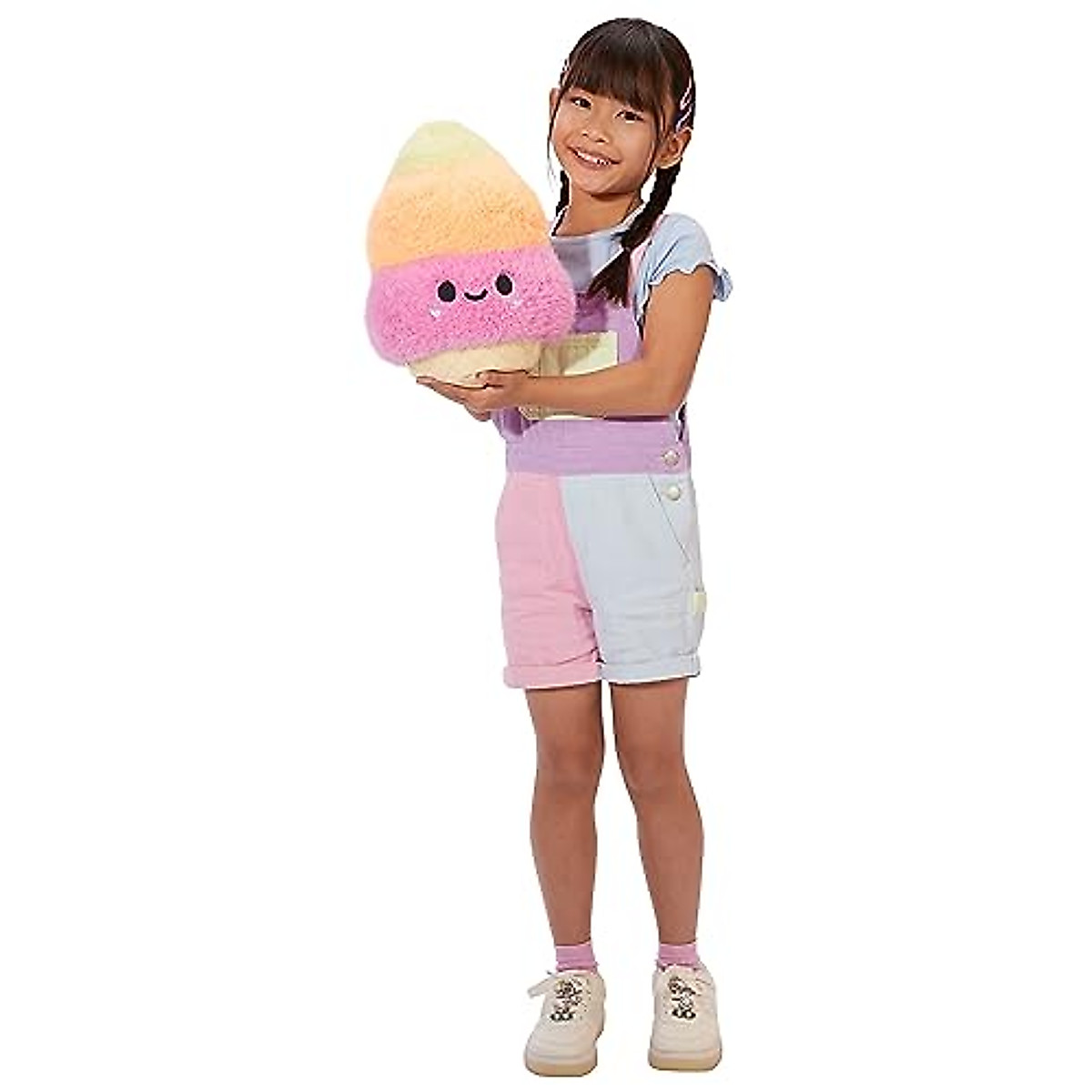 Fluffie Stuffiez Ice Cream Large Collectible Feature Plush 11" - Surprise Reveal Unboxing with Huggable ASMR Fidget DIY Fur Pulling, Ultra Soft Fluff