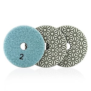 YDROWN 3 Step Diamond Polishing Pads 4 Inch Stone Abrasive Grinding Wheel Wet Use 3Pcs Step2 for Granite Marble Quartz Concrete (Step2-3PCS)