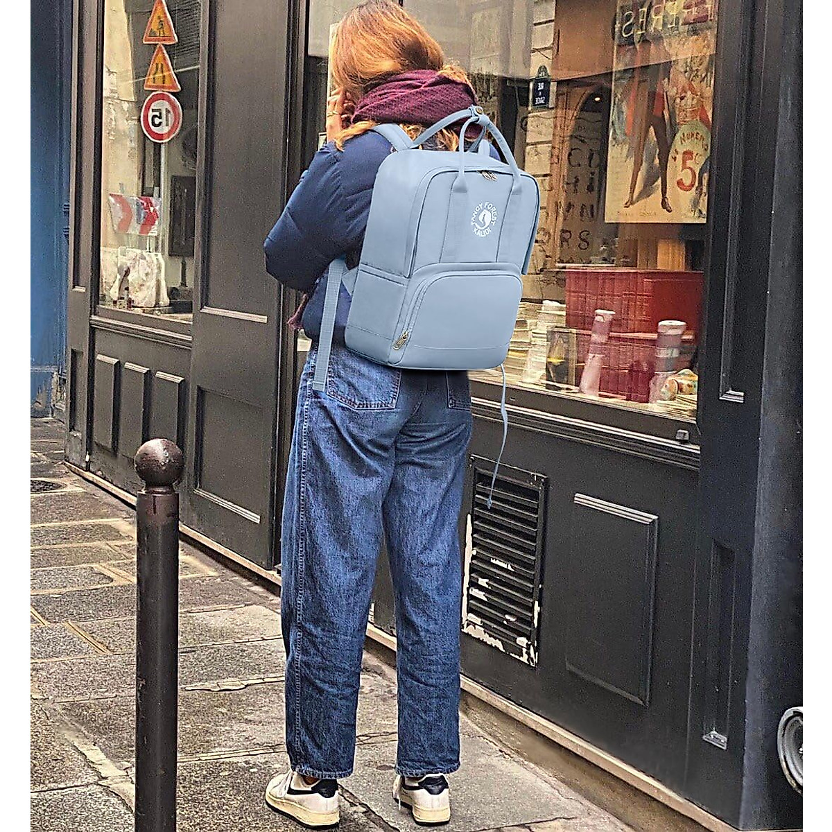 KALIDI Casual Daypack Backpack for Women, Stylish School College Travel Bookbag Computer Backpack, Light Weight Work Shopping Doctor Bags for Men Student Girls Boys Fit 15.6inch Laptop Notebook-Blue