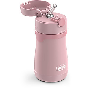THERMOS BABY 10 ounce Stainless Steel Vacuum Insulated Straw Bottle, Rose