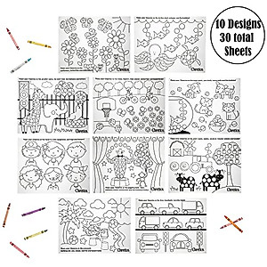 SCS Direct Cheerios Tear-Off Kids Activity Placemats 30 Pack (10 Designs)- Educational Disposable Table Place Mats (13" x 10.5") - Use with Cheerios for Even More Fun!