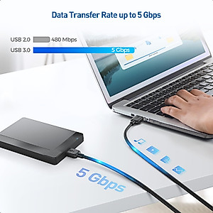 Cable Matters 2-Pack Micro USB 3.0 Cable 6 ft (External Hard Drive Cable, USB to USB Micro B Cable) in Black, Compatible with Seagate, LaCie, Toshiba, Samsung, Western Digital/WD External Hard Drive