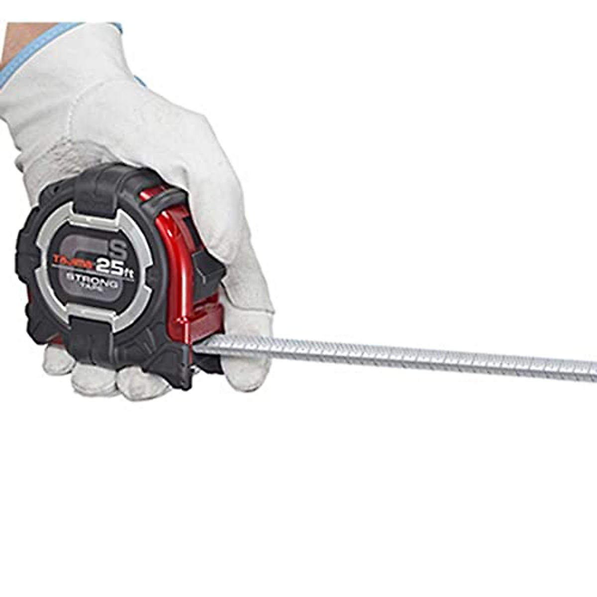 TAJIMA Tape Measure - 25 ft x 1-1/16 inch GS-Lock Measuring Tape with Shock Resistant Case & Safety Clip Holder - GSSF-25BW