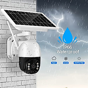 Security Camera Camera 3MP Wifi Solar Camera Outdoor PIR Human Detection Wireless PTZ Camera 30M Color Night Vision 2-Way Audio Home Security IP Camera Surveillance Camera with Spotlight ( Size : 3MP