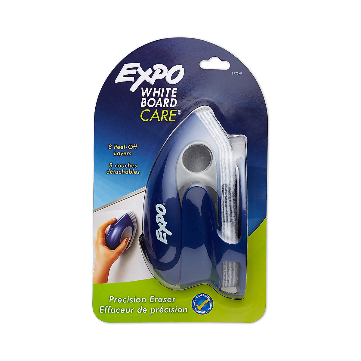 EXPO Precision-Point White Board Eraser, Peel-Off Layers