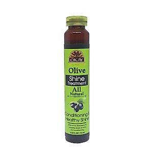 Okay Olive Shine Treatment For All Hair Types & Textures Conditioning & Healthy Shine with 12 Natural Oils, 0.6 Ounce