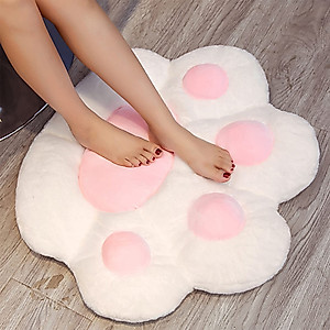 Cute Cat Paw Cushion Lazy Sofa Office Chair Cushion Bear Paw Warm Floor Cute Seat Pad for Dining Room Bedroom Comfort Chair for Health Building White 31.4 * 27.5 inch