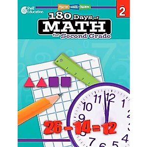 Shell Education 180 Days of Math for Second Grade (180 Days of Practice)