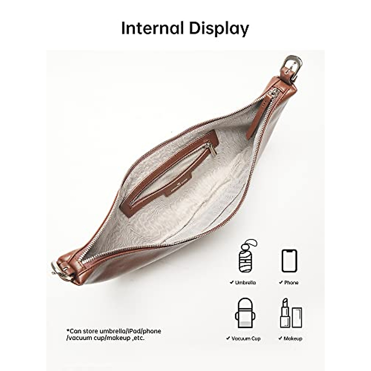 Amazing Song Hobo Cescent Crossbody Bag for Women, Sling Croissant Shoulder Bag Soft Leather Half Moon Black