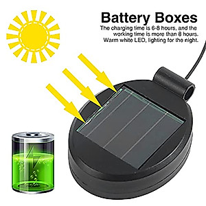 SYCOOVEN 2 Pack Solar Replacement Top Solar Lantern, Replacement Solar Light Parts for Outdoor Hanging Lanterns Garden Patio Walkway Yard