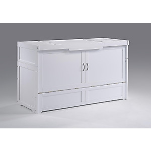 NIGHT & DAY Murphy Cube Queen Cabinet Bed Ready-to-Assemble with Custom 6" Memory Foam Mattress (White)