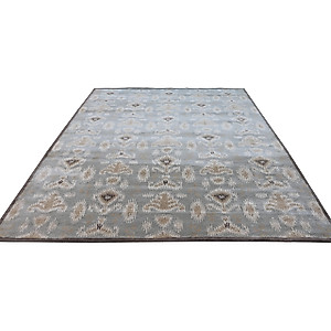 Wallard Design Marchesa Gray Traditional Oriental Style Handmade 100% Wool Rugs & Carpets (9x12)