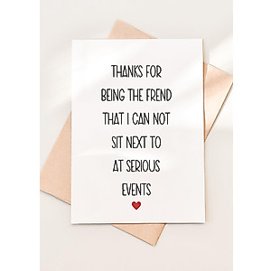 TEEMI-Funny Card For Friend, Best Friend Birthday Card, Funny Bestie Birthday Day Card, Thank You Card, Card For Him Her Them CANNOT Sit NEXT TO