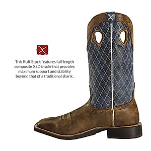 Twisted X Mens 14" Ruff Stock, Bomber & Blue, 9 D