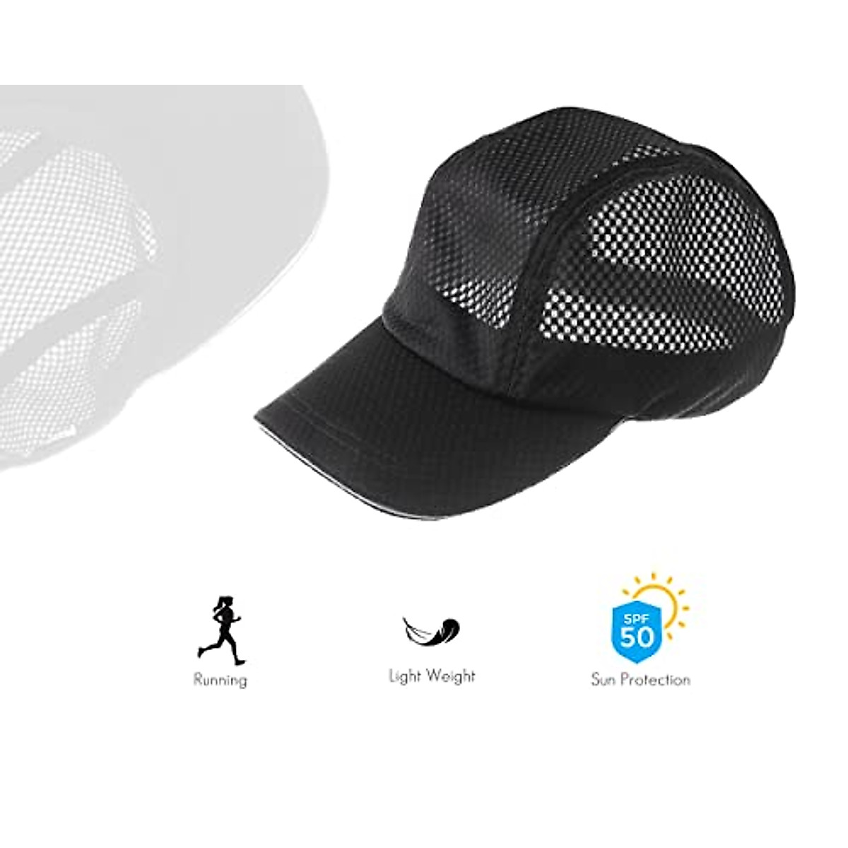 Beautifully Warm Backless Hat – Quick Dry Sport Baseball Hat for Women Black