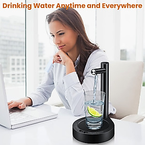 Water Dispenser for 5 Gallon Bottle Automatic: Electric Bedside Water Dispenser Countertop - Rechargeable Portable Desktop Water Jug Dispenser Pump - Drinking Tabletop Portable Water Dispenser